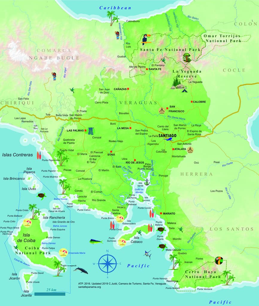 Veraguas Tourist Map | Pacific Adventure Tours